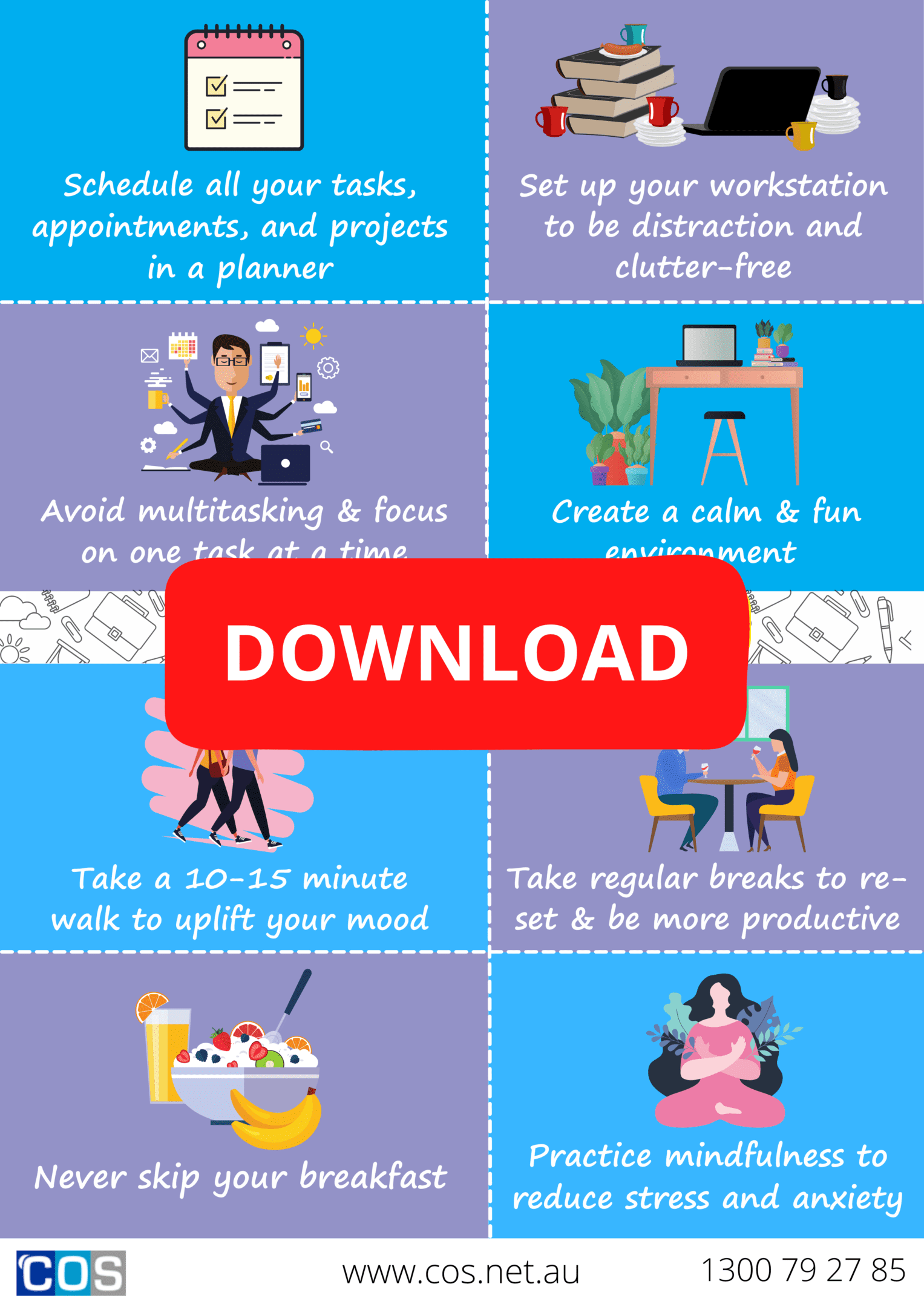 How-to Find some Peace at Work - Downloadable Infographics