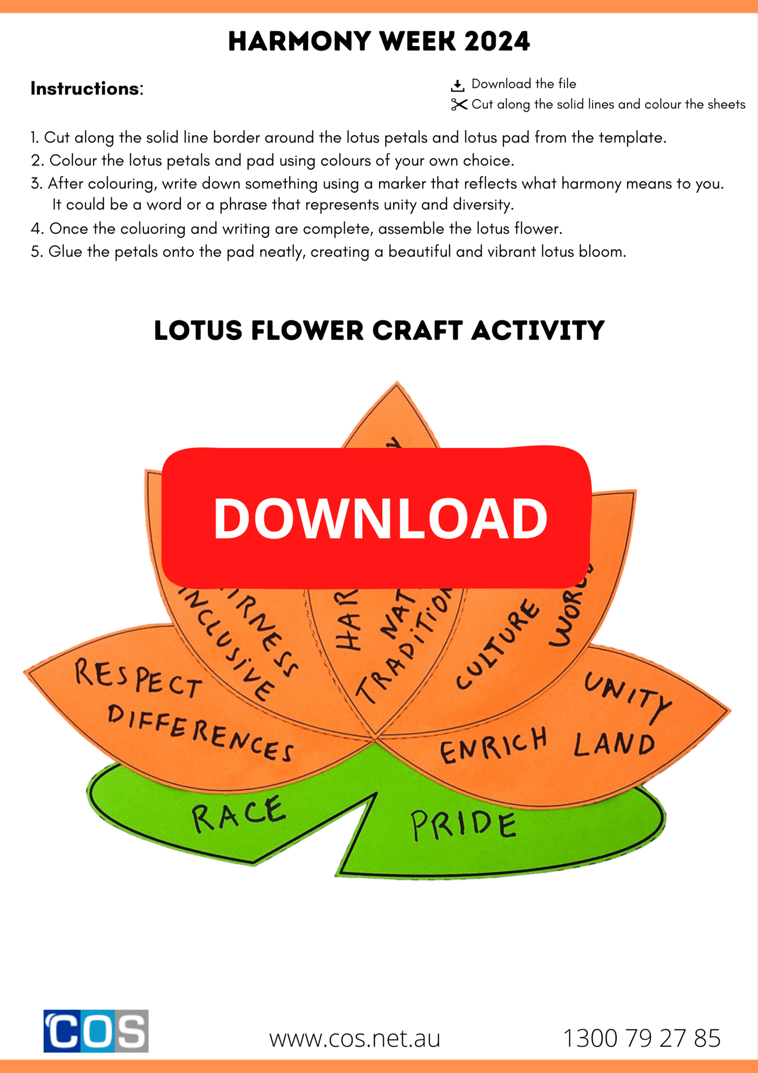 Harmony Week Lotus Flower Craft
