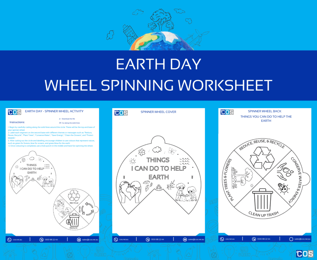 Earth Day Spinner Wheel Worksheet