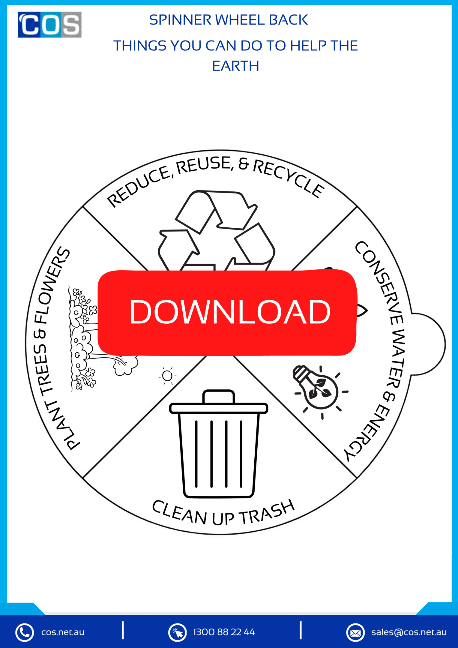Earth Day Spinner Wheel Worksheet