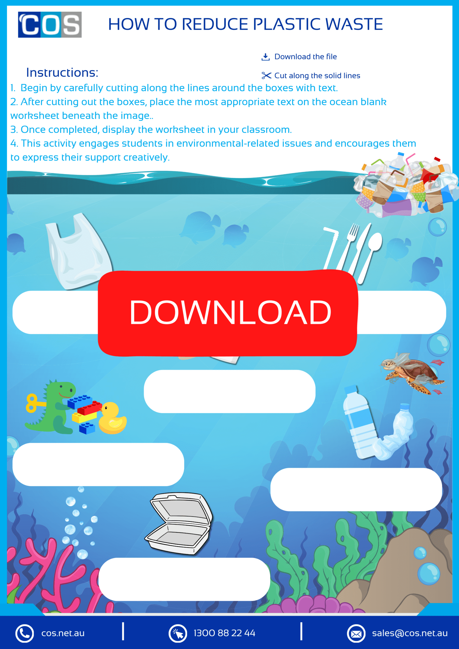 Plastic Waste in Oceans – Downloadable Worksheet