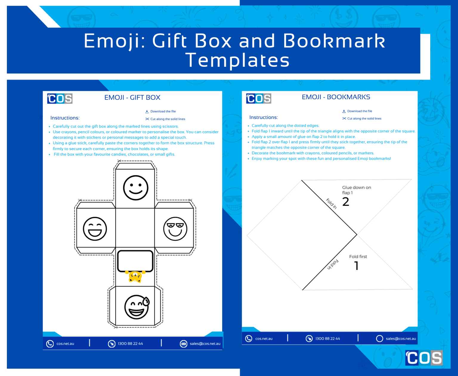 DIY: Emoji Bookmark and Gift Box Worksheets