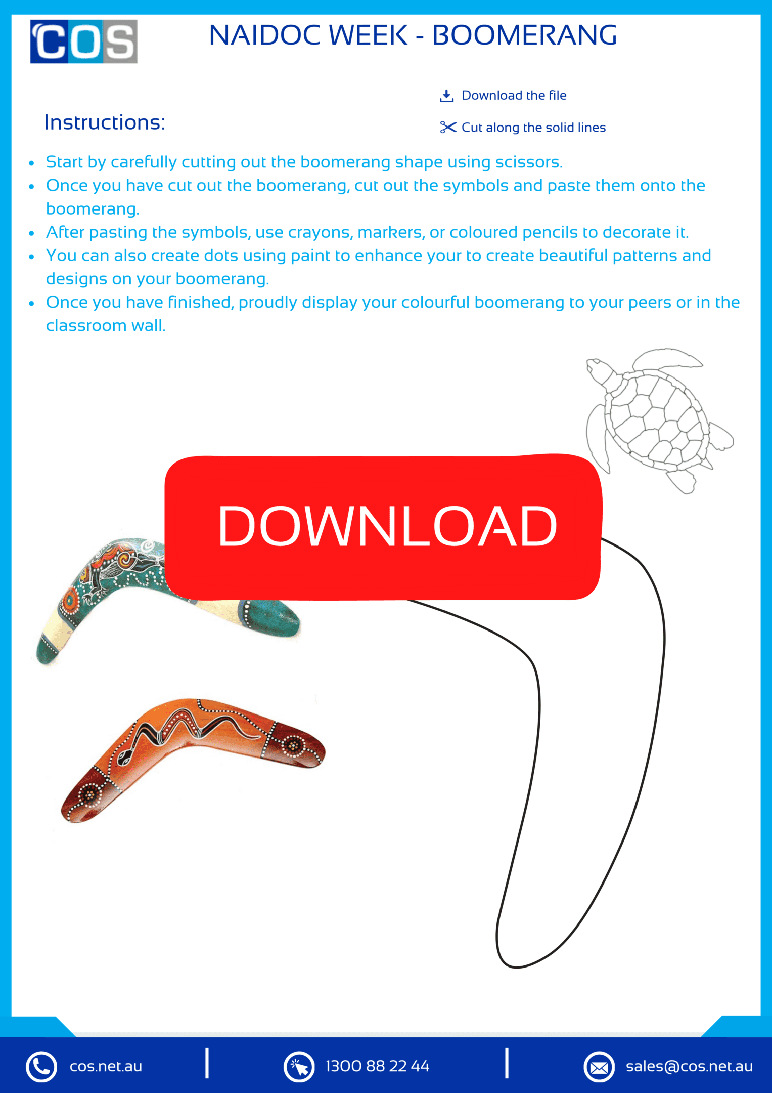 Celebrate NAIDOC Week with Craft Worksheets