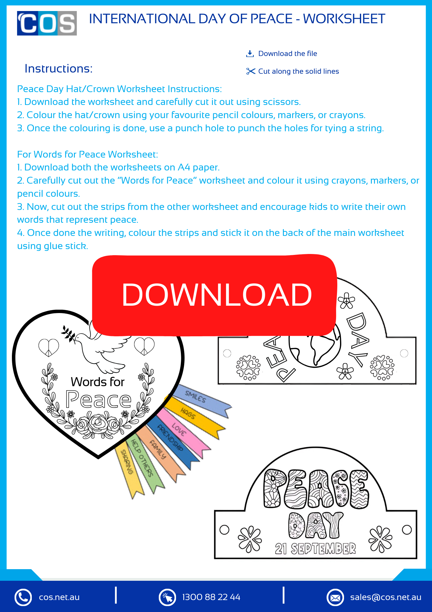 DIY Worksheets: International Day of Peace
