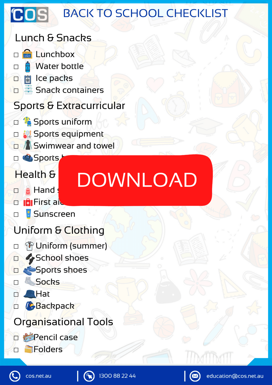 Back to School Checklist for Kids and Parents