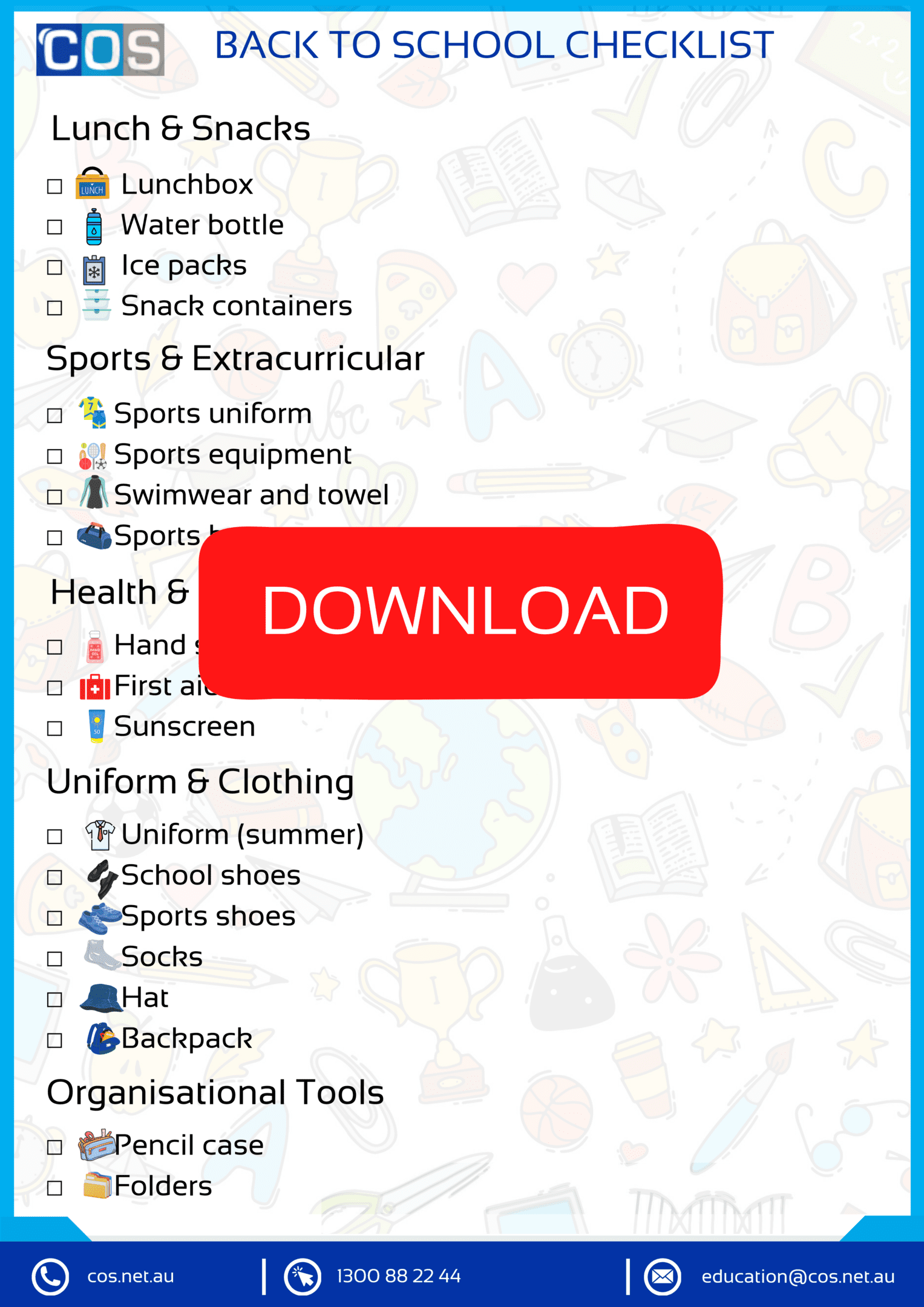 2025 Back to School Checklist for Kids and Parents