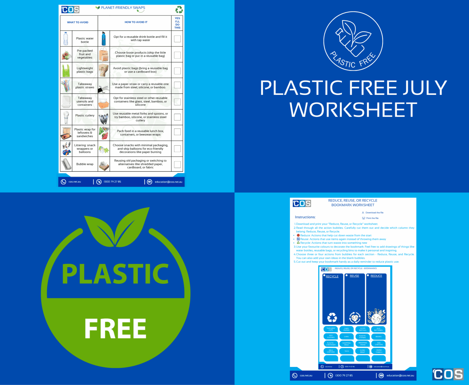 Plastic Free July - Educational Worksheet for Kids