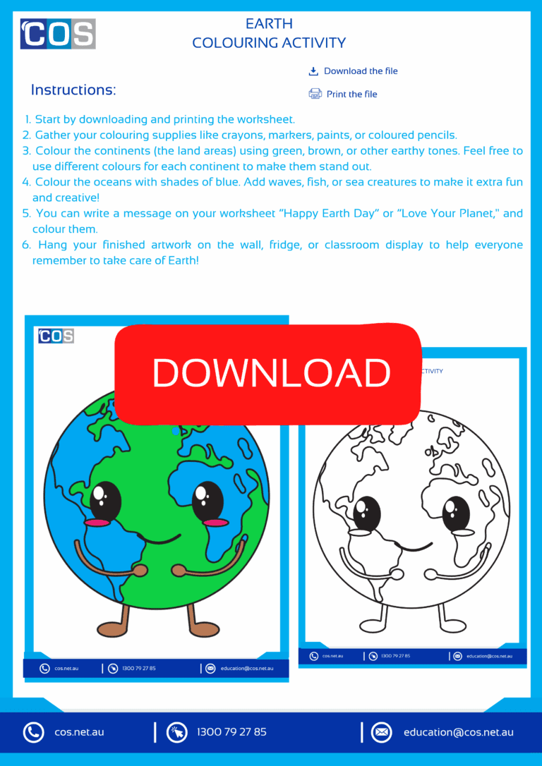 3 Colouring Worksheets: Planet-Friendly Fun