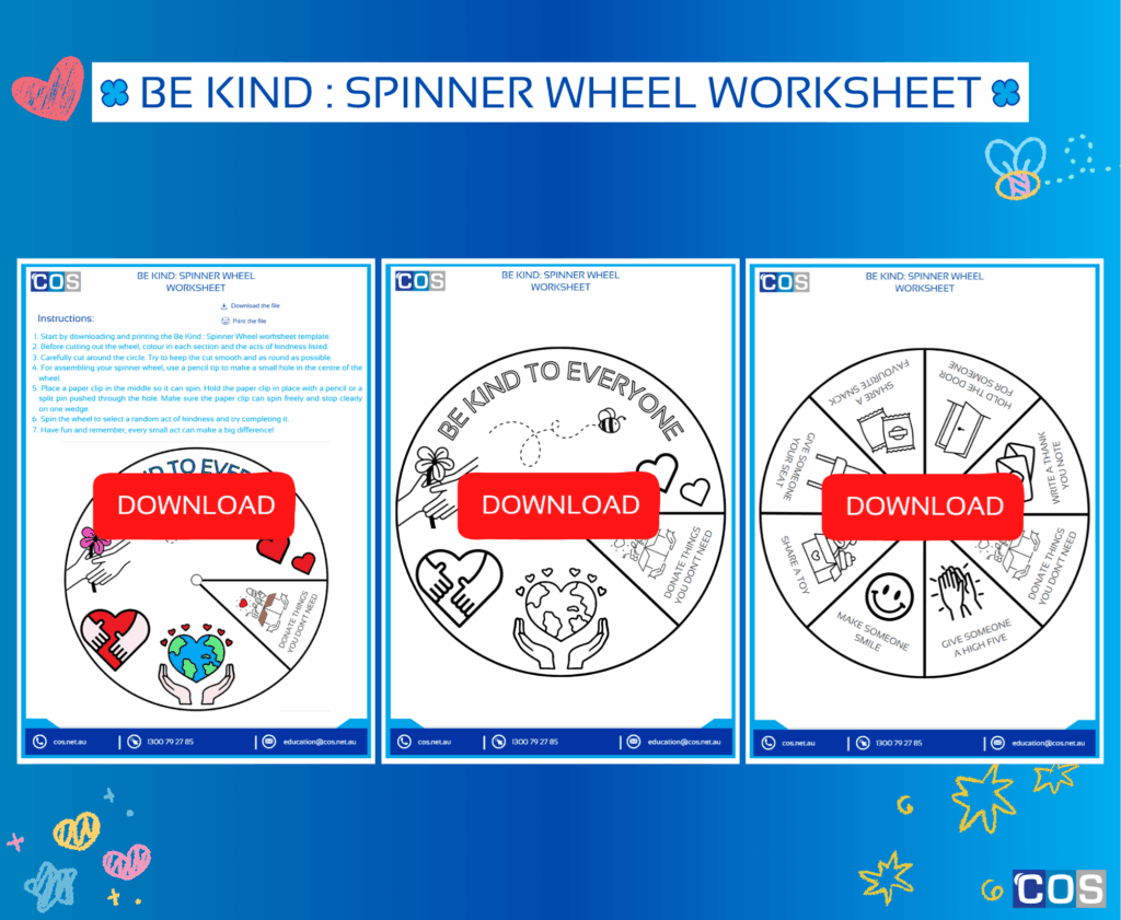 Spin the Wheel : Engaging Kindness Day Worksheet
