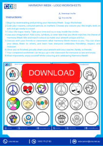 Printable Worksheets to Celebrate Harmony Week
