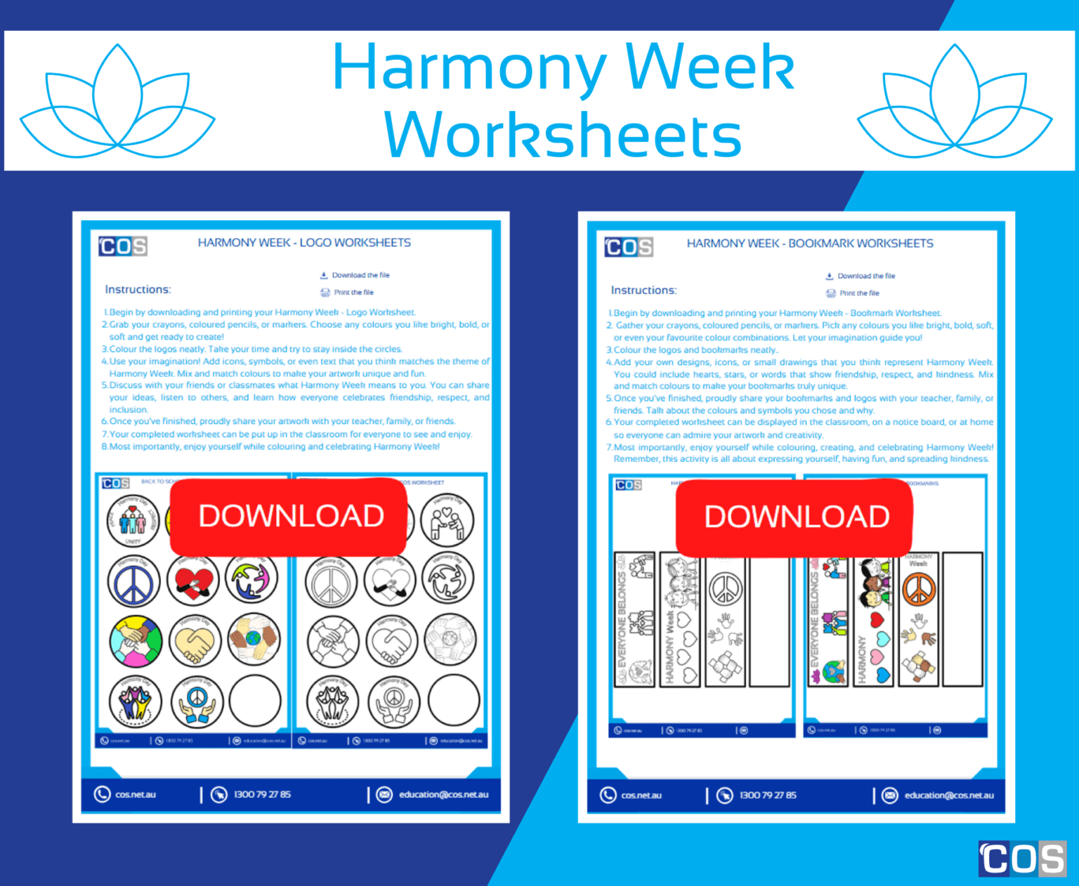 Printable Worksheets to Celebrate Harmony Week