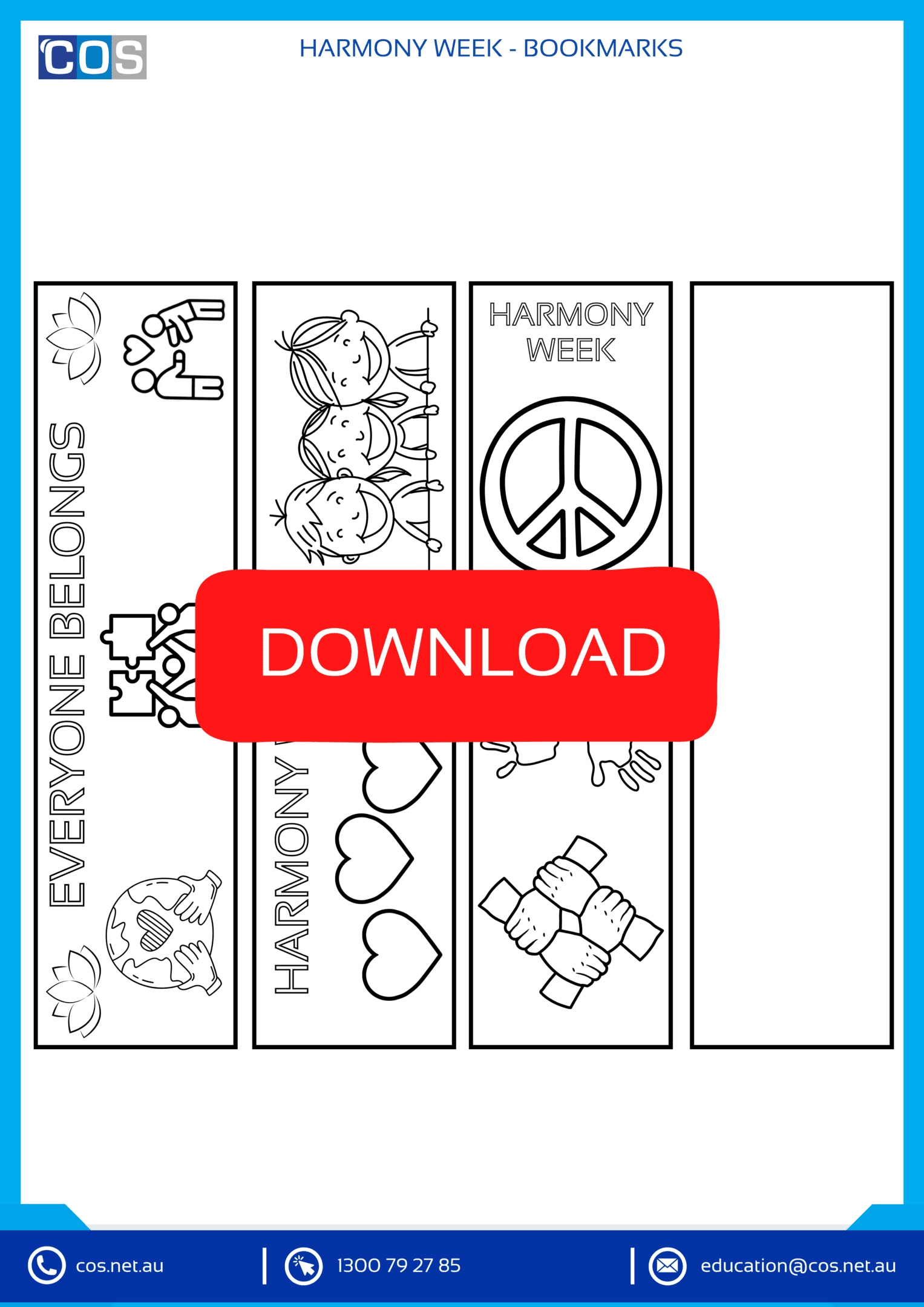 Printable Worksheets to Celebrate Harmony Week